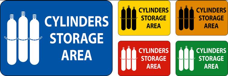 Gas cylinder sign empty storage area Royalty Free Vector