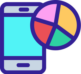 Diagram in phone is a icon Royalty Free Vector Image