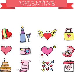Valentine element collection Royalty Free Vector Image
