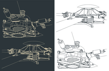 Helicopter main rotor blueprint Royalty Free Vector Image