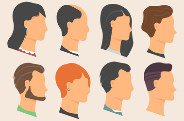 Human face profiles flat people characters avatar Vector Image