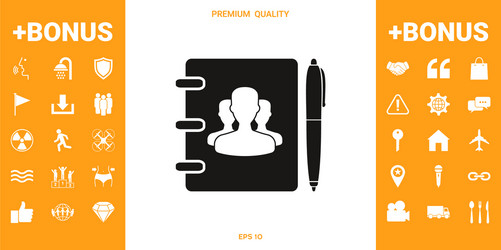 Notebook address phone book with symbol of group Vector Image