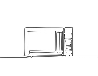 One continuous line drawing of gas stove Vector Image