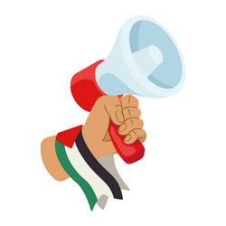 Palestine flag in hand Royalty Free Vector Image