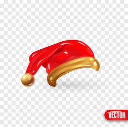 Red santa claus hats render 3d realistic Vector Image