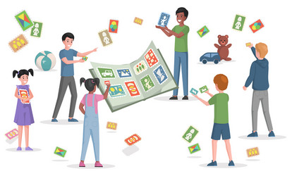 Mail envelopes post cards stamps Royalty Free Vector Image