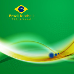 Waves background in brazilian colors Royalty Free Vector
