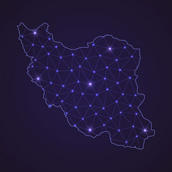 Iran communication network map image a low Vector Image