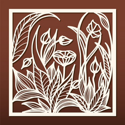 Laser cutting templates with floral pattern set Vector Image