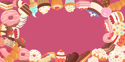 Candy shop confectionery and sweets frame Vector Image