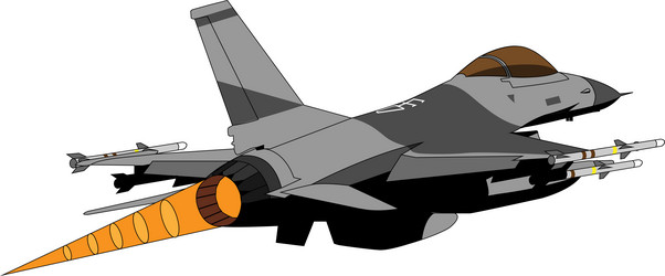 F 15c afterburner take off Royalty Free Vector Image