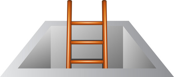 Wooden ladder in red design with shadow Royalty Free Vector