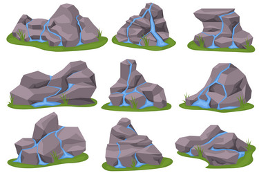 Cracked stone with water Royalty Free Vector Image