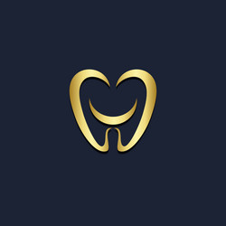 Tooth dental gold logo Royalty Free Vector Image