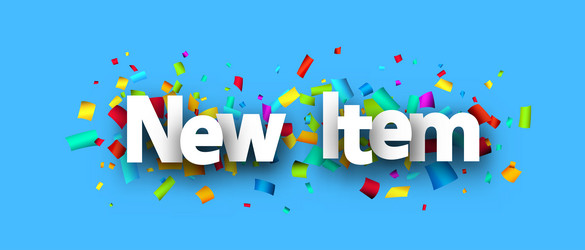 New product sign over colorful cut out foil Vector Image