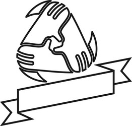 Ribbon empty hand commitment teamwork together Vector Image