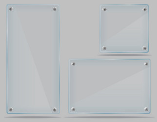 Realistic horizontal transparent glass frame Vector Image