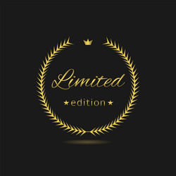 Limited edition golden laurel wreath label Vector Image