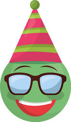 Smiley emoji party hat Royalty Free Vector Image