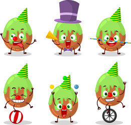 Choco green candy cartoon character with various Vector Image