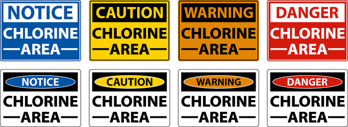 Warning chlorine area sign on white background Vector Image