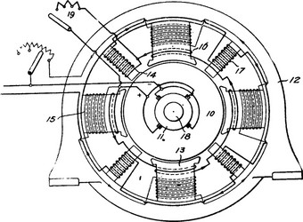 Dynamo electric machine vintage Royalty Free Vector Image