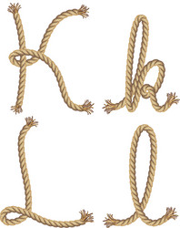 Rope alphabet letter d Royalty Free Vector Image