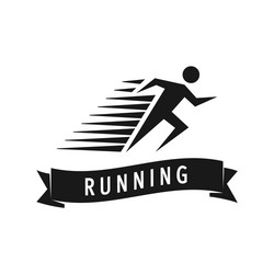 Marathon run logo template man symbol Royalty Free Vector
