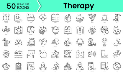 Set of therapy icons line art style bundle Vector Image