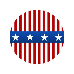 Usa american waving flag round shape Royalty Free Vector