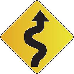 Winding road sign image Royalty Free Vector Image