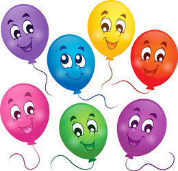 Group of cartoon balloons 1 Royalty Free Vector Image