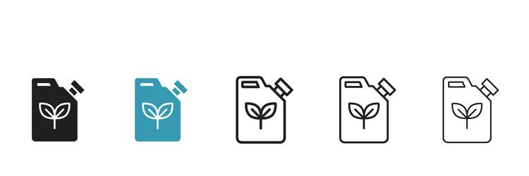 Biofuel icon set fuel ethanol biogas Royalty Free Vector