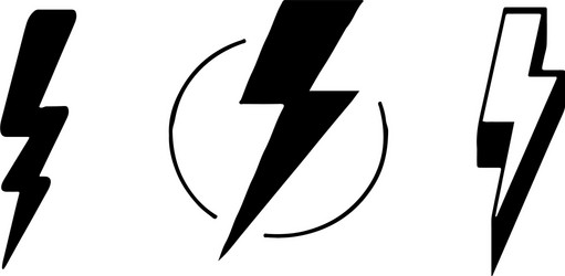 Lightning icon on white background Royalty Free Vector Image