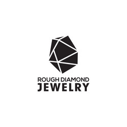 Raw rough diamond logo design template Royalty Free Vector