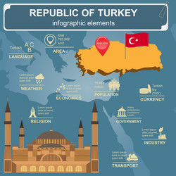 Turkey infographics statistical data sights Vector Image