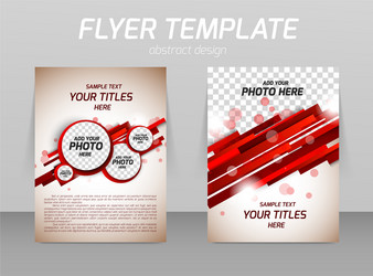Front and back dynamic flyer template design Vector Image