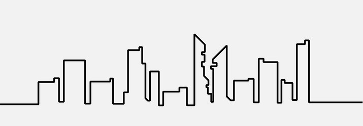 Continuous one-line city landscape Royalty Free Vector Image