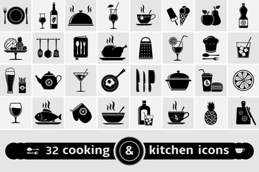 Kitchen icons set Royalty Free Vector Image - VectorStock