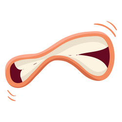 Snake mouth tooth twisting low poly Royalty Free Vector