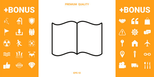 Open book symbol icon Royalty Free Vector Image