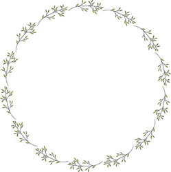 Round frame with branches on white background Vector Image