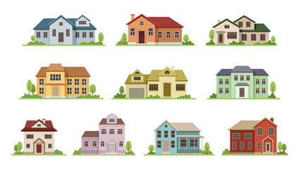 Houses set Royalty Free Vector Image - VectorStock