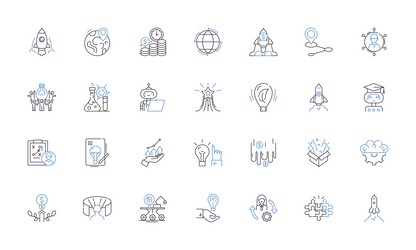 Transformation and change line icons collection Vector Image