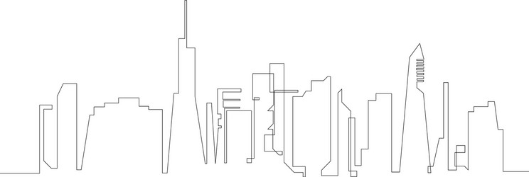 Continuous one-line city landscape Royalty Free Vector Image