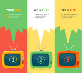 Set of vertical banners about tv show flat style Vector Image