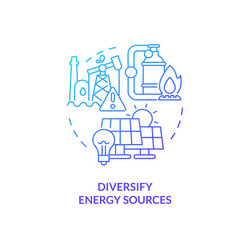 2d diversify energy sources concept icon Vector Image