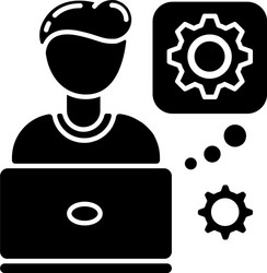 Setup error black glyph icon Royalty Free Vector Image
