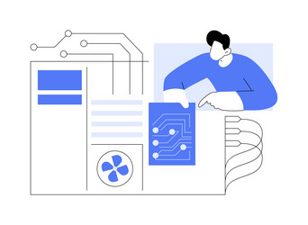 Computer parts diagram Royalty Free Vector Image