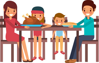 Family having dinner Royalty Free Vector Image